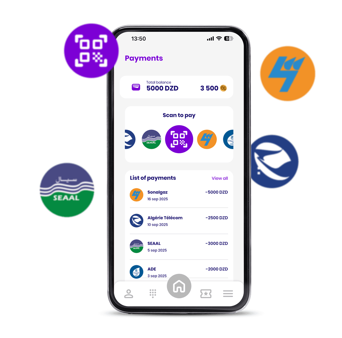 Appli Tout-en-Un de Paiement Mobile, Portefeuille Numérique et Recharge ...